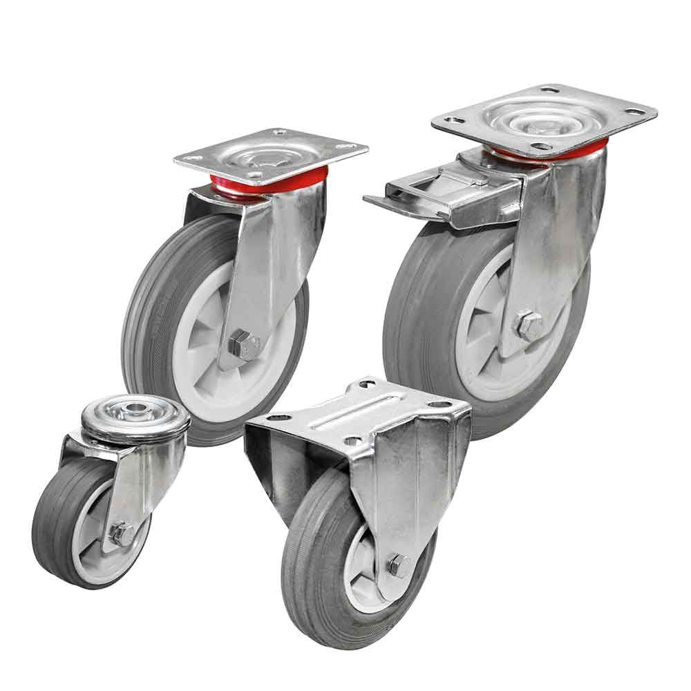 Grå Gummihjul Afsmitningsfrie I Gode Priser & Hurtig Levering