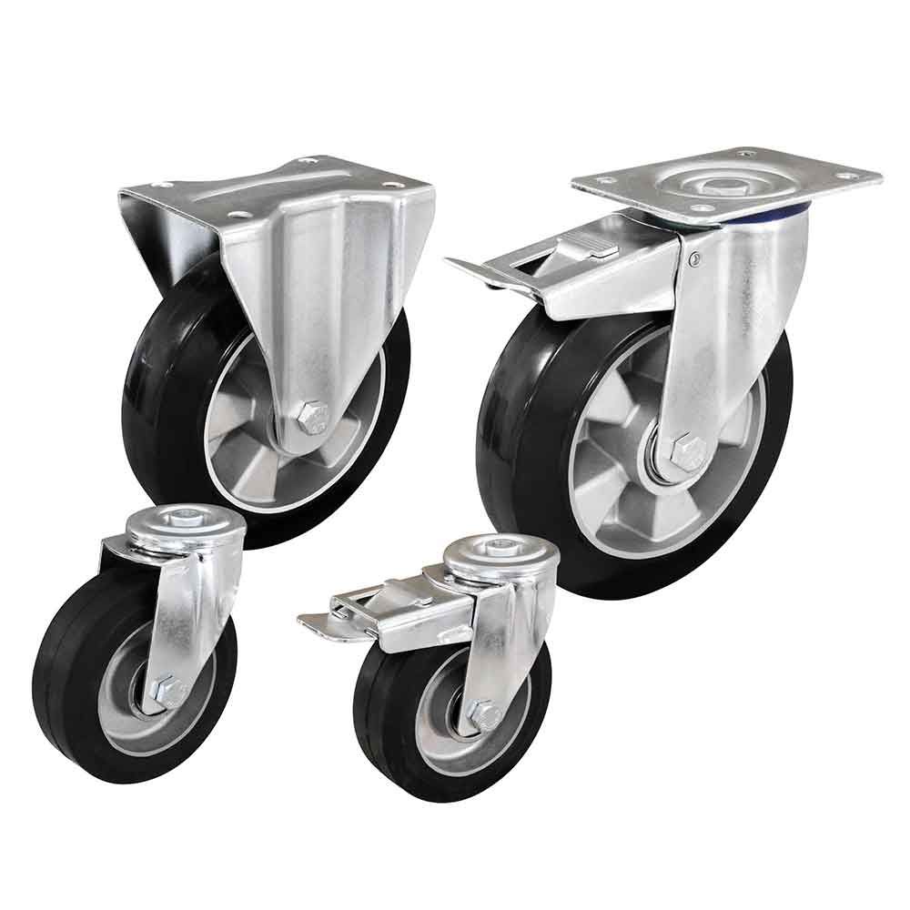 Elastiske Gummihjul | Sorte Gummihjul på lager - Bestil nu!